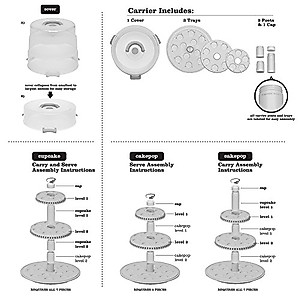 Sweet Creations 3 Tier, Collapsible Cupcake and Cakepop Display Carrier with Handel, White