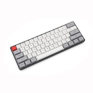 MDYYD Mechanical Gaming Keyboard Backlight Mechanical Gaming Keyboard 60% 61 Keys NKRO Gateron Wired Computer Keyboard (Color : White, Size : Red Switch)
