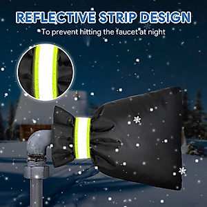 DELUX Outdoor Faucet Covers 2 Pack for Winter 9.05" H X 6.89" W, Outside Garden Faucet Socks for Freeze Protection, Reusable Waterproof Insulated Spigot Cover（Thicker）
