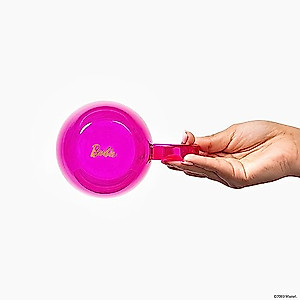 Dragon Glassware x Barbie Glass Coffee Mugs, Pink and Magenta Double Wall Insulated Cups, Keeps Beverages Hot or Cold Longer, 16 oz Capacity, Set of 2