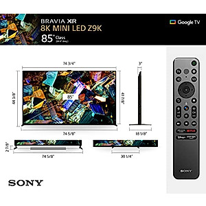 Sony 85 Inch 8K Ultra HD TV Z9K Series: BRAVIA XR 8K Mini LED Smart Google TV with Dolby Vision HDR and Exclusive Features for The Playstation® 5 XR85Z9K- 2022 Model (Renewed)