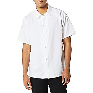 Uncommon Threads mens Unisex No Pocket Restaurant Shirt With Snap Closure Work Utility Apron, White, Large US