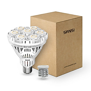 SANSI BR30 LED Light Bulb 300W Equivalent, 5500 Lumens Bright Light Bulb 5000K Daylight 40W Energy Saving LED Bulb with Ceramic Technology, E26 to E39, Non-Dimmable for Garage Workshop Factory