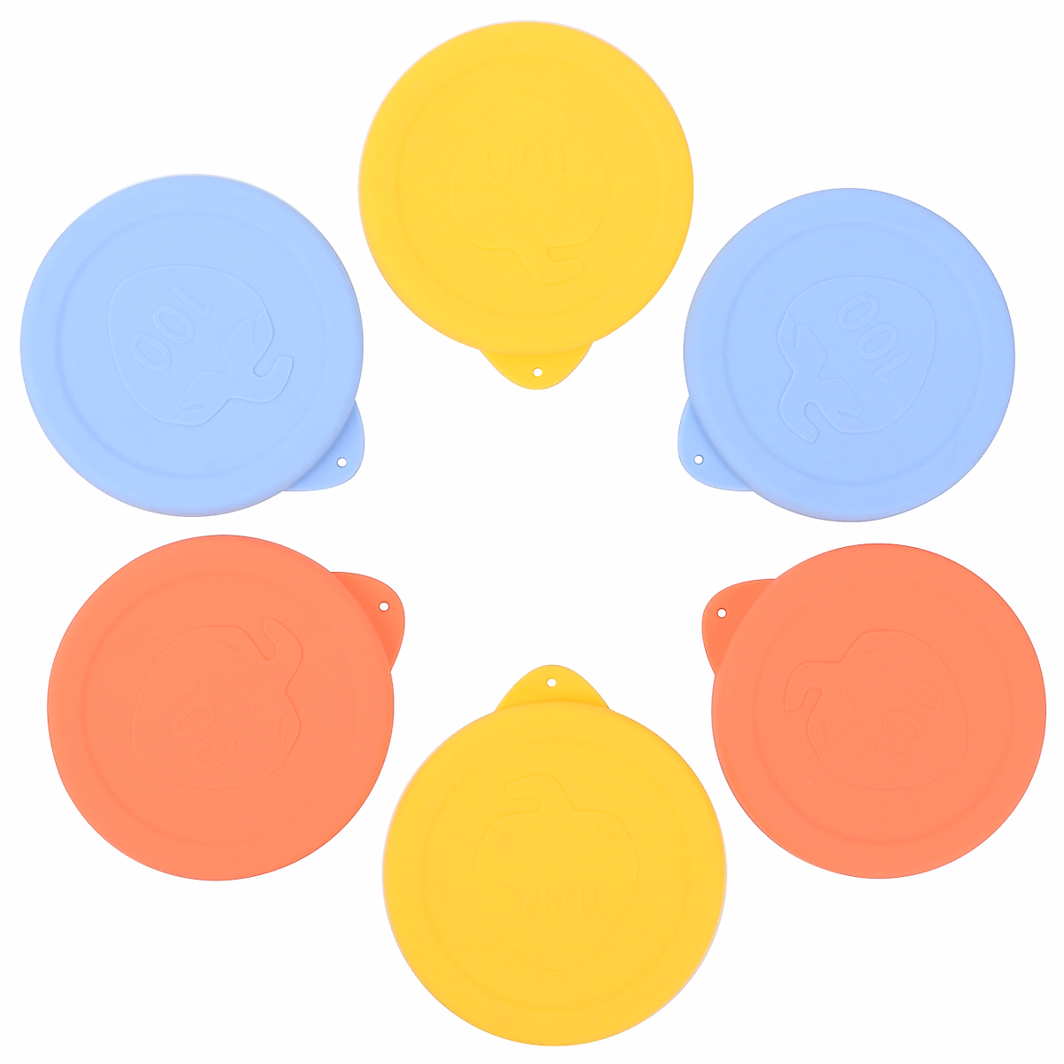 100mm Silicone Lids for Weck Jars，6 Pack Reusable Silicone Covers Replacement Lids for Weck Jars, Microwave & Dishwasher Safe, Fits Models 738, 739, 740, 741, 742, 743, 744, 745, 748, 974