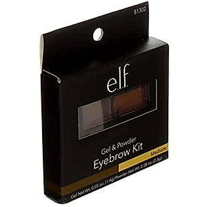 e.l.f, Eyebrow Kit, Brow Powder and Wax Duo, Long Lasting, Defines, Shapes, Fills, Contours, Medium, Fuller, Thicker, More Defined Brows, Brush Included, 0.13 Oz