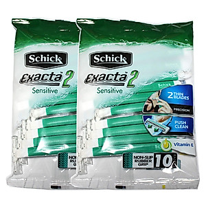 Schick Exacta2 Sensitive Disposable Razor, 10 Count(Pack of 2)