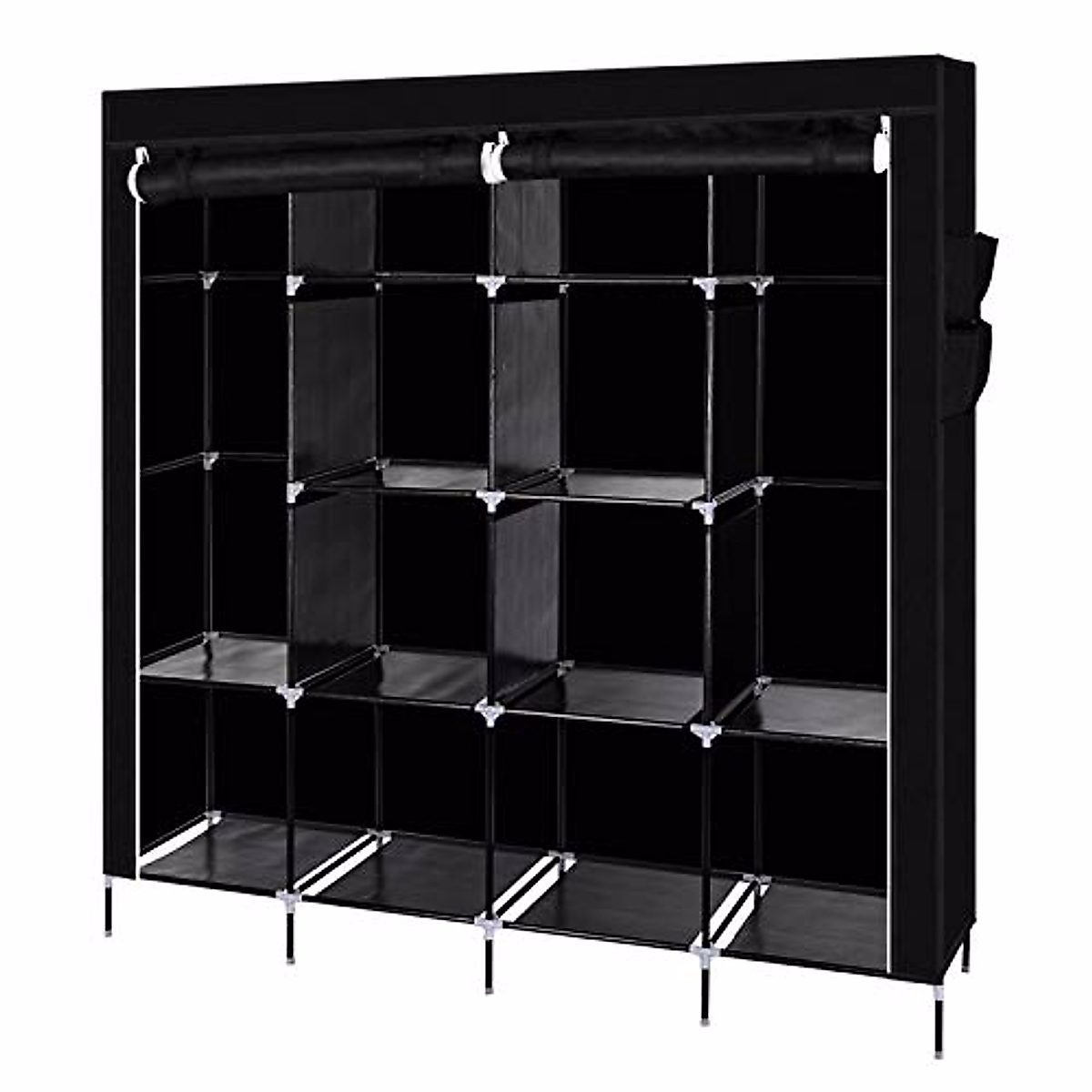 YUFENGZHE Portable Closet, Wardrobe Clothes Organizer with Shelves for Hanging Clothes Heavy Duty(Black)