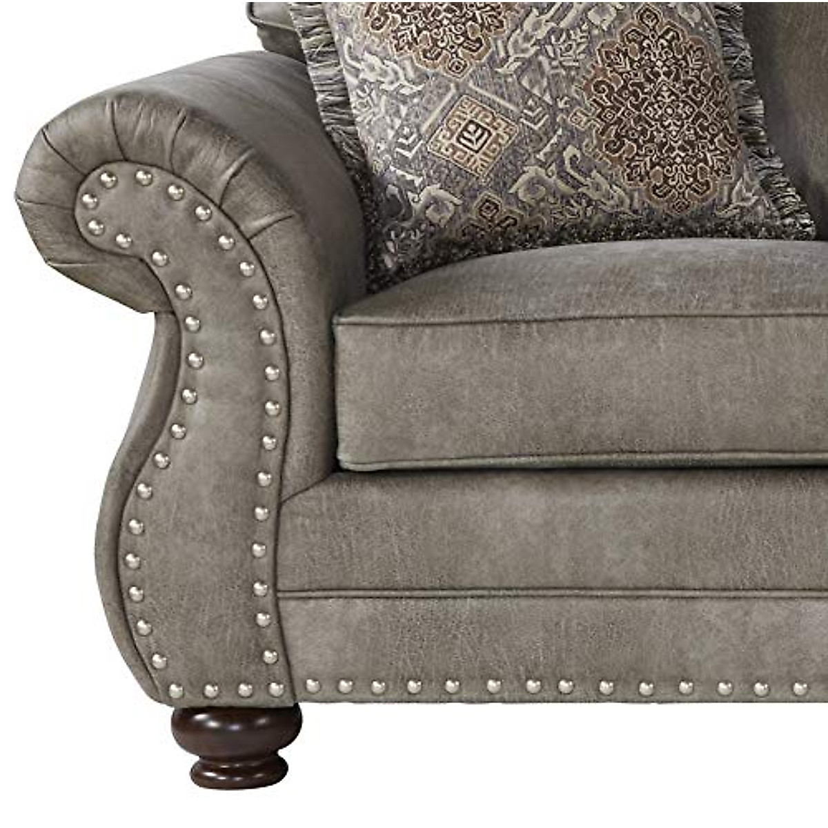 Roundhill Furniture Leinster Love Seats, Gray