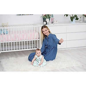 BaeBae Goods Premium Crib Sheets for Baby Girls, 4 Pack, Soft and Breathable Jersey Knit Fitted Sheet Set, Pink and White, Cute Girls Nursery Mattress Bedding, Universal Fit