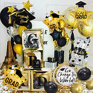 6Pcs Congrats Balloons for Graduation Decorations, Class of 2024 Congrats Grad Aluminum Foil Balloons for College High School Graduation Party 2024