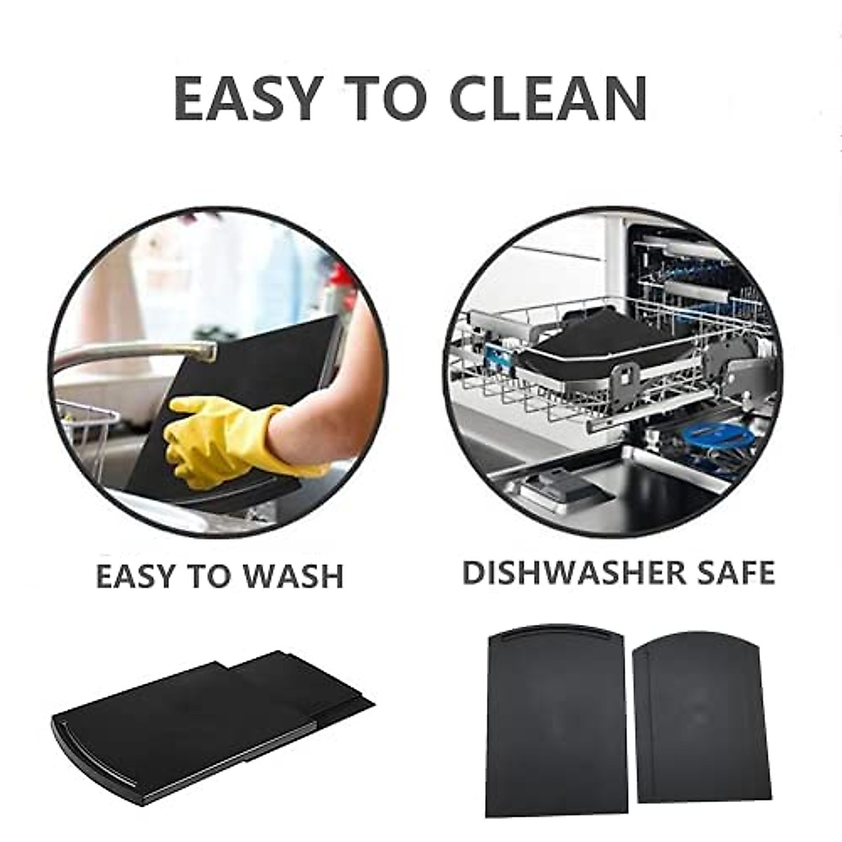 Kitchen Caddy Sliding Coffee Maker Tray Mat 12", Blender Toaster Kitchen Appliances Countertop Storage Moving Slider-Base Sliding Shelf With Smooth Rolling Wheels(Black, 2 Pack)