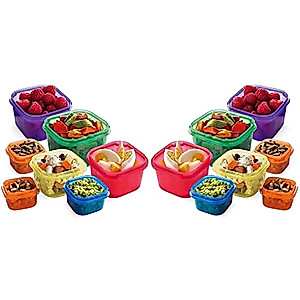 21 Day Portion Control Container kit for Weight Loss 14 Piece Labeled + COMPLETE GUIDE + 21 DAY PLANNER + RECIPE eBOOK - Color Coded Meal Prep System