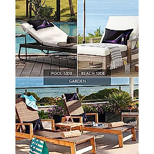 YOKOU Throw Pillow Covers Cases, Purple Lipstick and High Heel Black Durable Waterproof Cushion Covers with Strap, Ideal for Couches, Cars and Beach Chairs, 2pcs-12"X20"