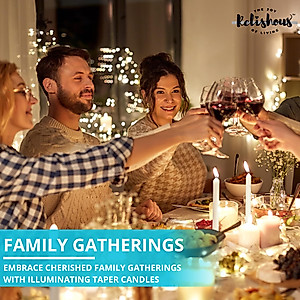 Relishous 24 Pack Tall White Taper Candles, 10 inch (H) Dripless, Unscented Dinner Candle, Smokeless Taper Candles, Paraffin Wax with Cotton Wicks, 8 Hours Burn Time