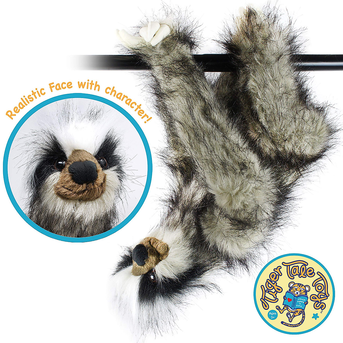 VIAHART Shlomo The Three-Toed Sloth - 18 Inch Super Realistic Large Stuffed Animal Plush Toy with Magnetic Paws - by Tiger Tale Toys