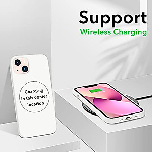 ORNARTO Compatible with iPhone 13 Case 6.1, Slim Liquid Silicone 3 Layers Full Covered Soft Gel Rubber Case Cover 6.1 inch-White