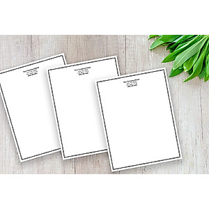 Premium Linen Custom Printed Stationery - 100 Pack - Solar White - Great for Small Business - Design your own Envelope or Paper (8 1/2" x 11" Paper)
