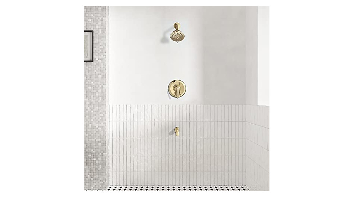 PARLOS Brushed Gold Shower System - 5-Setting Faucet