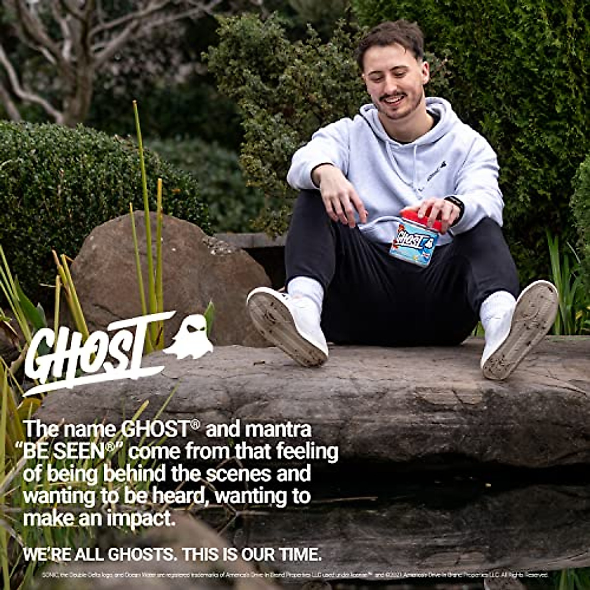 GHOST Legend Pre-Workout Energy Powder, Sonic Ocean Water - 25 Servings - Caffeine, L-Citrulline, & Beta Alanine Blend for Energy Focus & Pumps - Free of Soy, Sugar & Gluten, Vegan