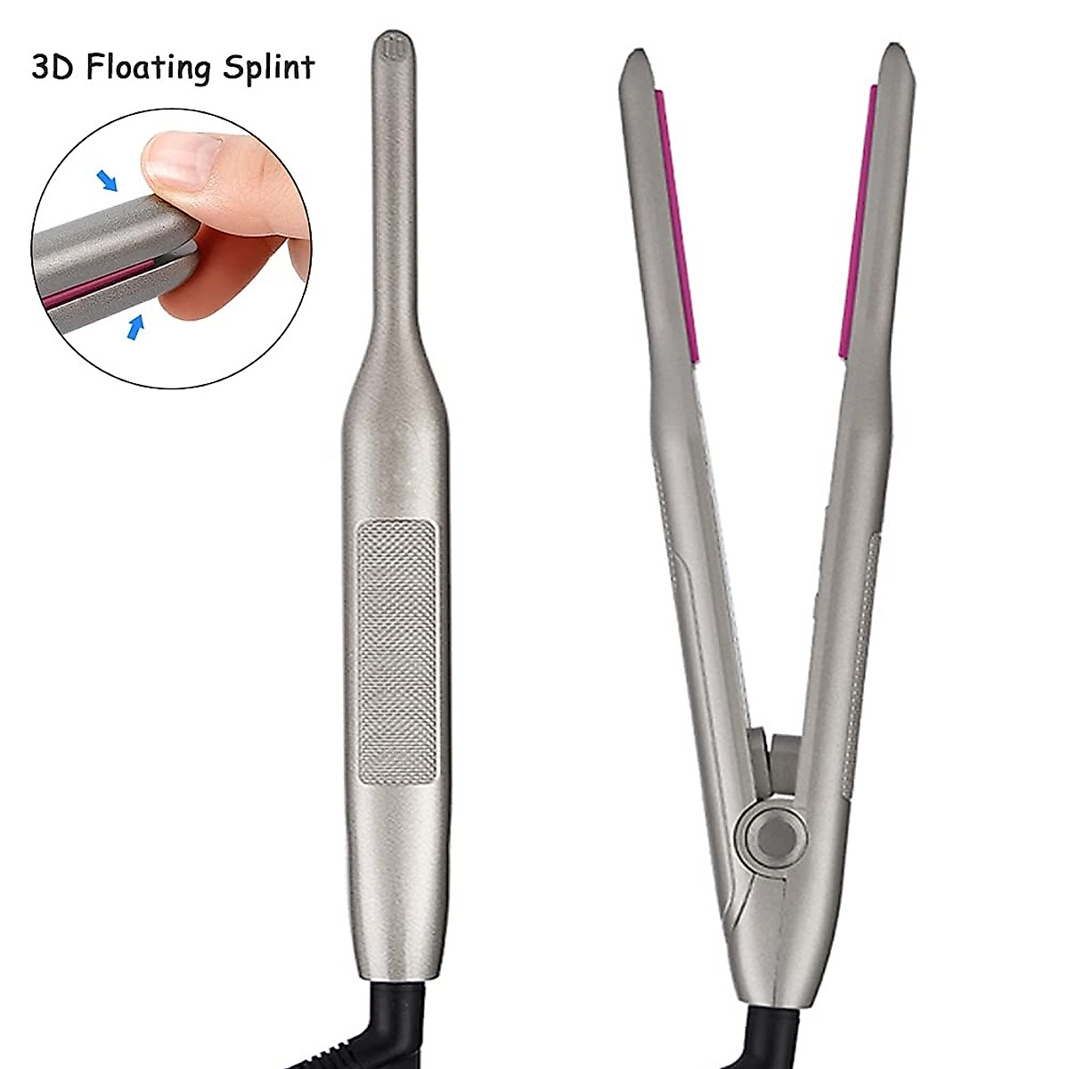 Short Hair Small Flat Iron, Hair Straightener and Curling Iron in one, mvxitanny Pencil Hair Straightener, Adjustable Temperature Straight with 1/3 inch Beard, Instant Heating, Dual Voltage