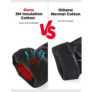 KEMIMOTO Winter Motorcycle Gloves, Rainproof Riding Gloves with Touchscreen, Motorcycle Winter Gloves for Men, Warm Motorcycle Gloves for Riding, ATV, UTV, Snowmobile - Blue, Large