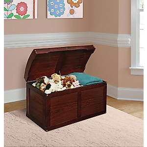 Badger Basket Kid's Hardwood Barrel Top Toy Box Storage Chest with Safety Hinge - Cherry