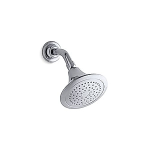 KOHLER K-10282-AK-CP Forte 2.5 GPM Single-Function Wall-Mount Showerhead With Katalyst Spray, Polished Chrome