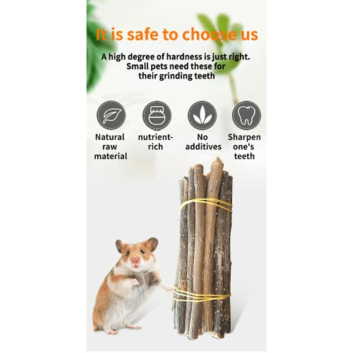 Barn Eleven 100g/0.22lb Natural Apple Sticks, Treats Food for Small Animals, Chew Toys for Chinchilla Guinea Pigs Rabbit Squirrel Hamster Bunny (100g/0.22lb)