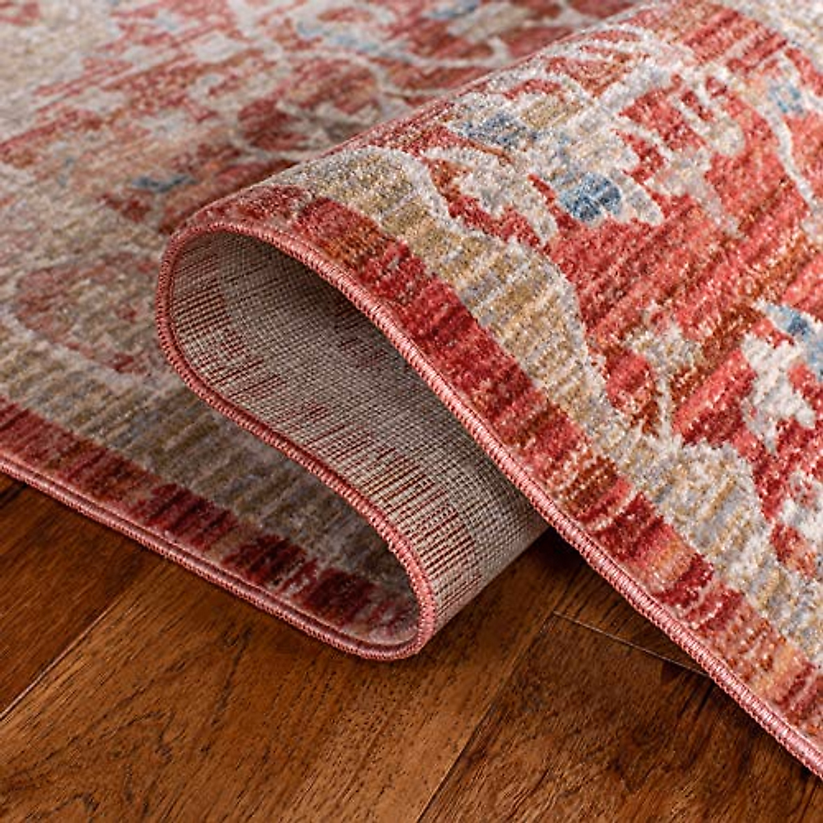 SAFAVIEH Kenitra Collection 10' x 14' Red / Beige KRA661R Vintage Oriental Distressed Area Rug
