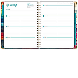 Global Printed Products, HARDCOVER 2024 Planner: (November 2023 Through December 2024) 8.5"x11" Daily Weekly Monthly Planner Yearly Agenda Bookmark, Pocket Folder & Sticky Note Set (Rainbow Oak)