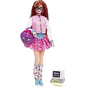 Barbie Rewind Doll, '80S Edition Schoolin' Around Outfit with Varsity Jacket, Acid-Washed Skirt and Rad Accessories