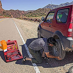 AUTOWN Flat Tire Repair Kits, 74 Pcs Universal Tire Plug Kit Heavy Duty Flat Tire Puncture Repair Kit for Cars, Trucks, Motorcycles, ATV，RV, Jeep, Tractor, Trailer