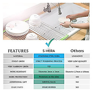 SINK PROTECTORS Compatible with Kohler Sink K 6488 and K 6489 - FARMHOUSE SINK protectors - SINK RACKS for Kohler sink - UPGRADED GIFTS: Big Drying rack 21" and additional rubber protectors