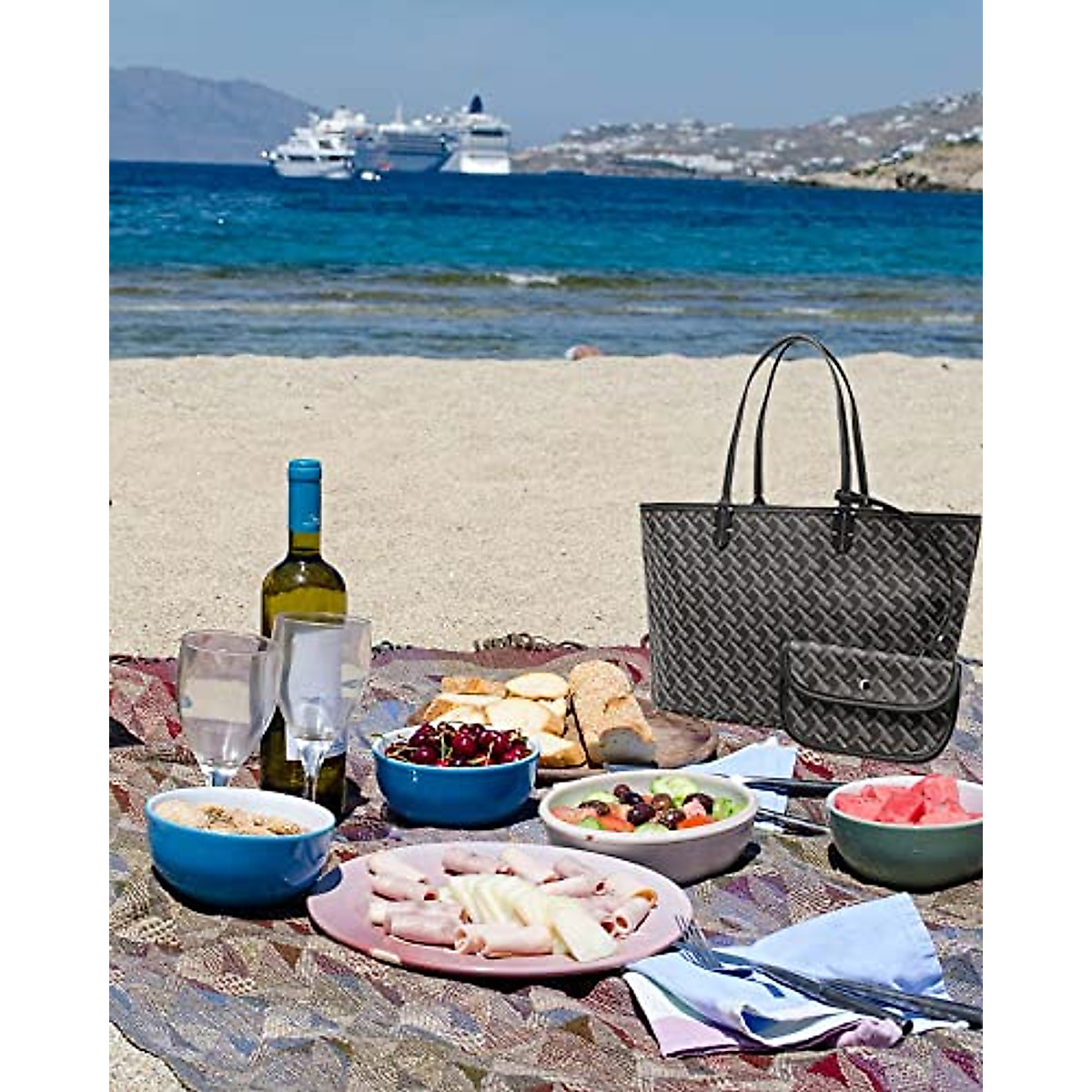 TEXTMENOW Women's Puffer Tote Handbags Purse Sets for Women Large Leather Clutch Dupes Hobo Shoulder Bag for Travel Beach 3pcs (black)