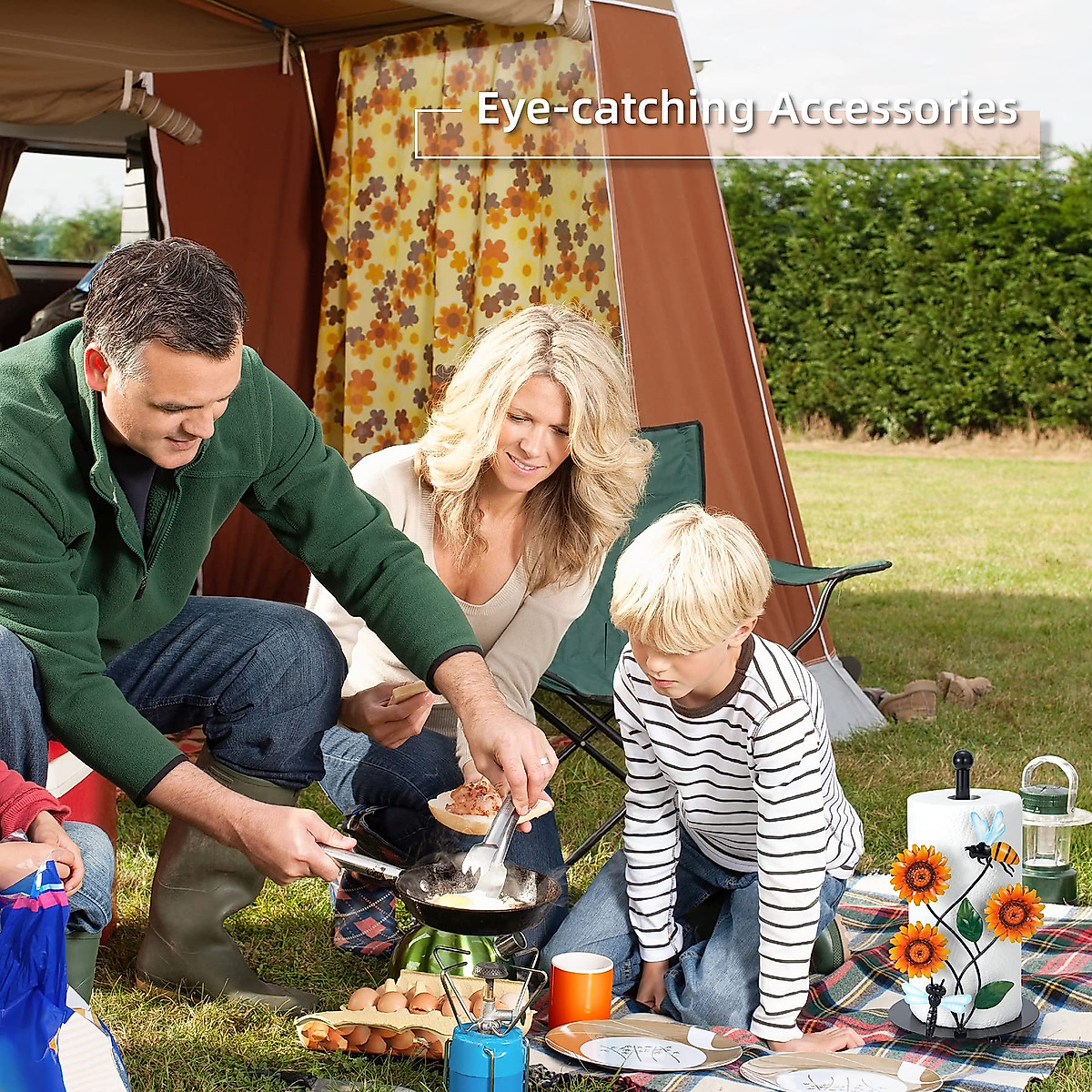 Sunflower Paper Towel Holder Countertop- DyPinYise Sunflower Kitchen Accessories Decor Yellow Kitchen Decorations Towel Stand Gifts for Women, Christmas, Bathroom