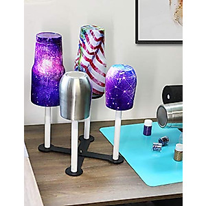 Drying Stander Holder of Tumbler Cup Spinner，Tumbler Drying Rack for DIY Craft Glitter Epoxy Tumblers Cup Turner Kit Stainless Steel Material,Suitable for Different diameters (2pcs)