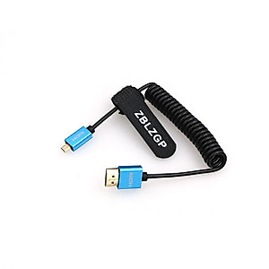 ZBLZGP 8K HDMI to HDMI 2.1 Coiled Cable High Speed Male for PS4 PS5 RTX 3080 eARC HDR Video Cable PC Laptop TV Box (Micro HDMI to HDMI)