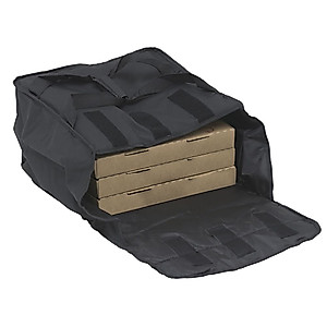 HUBERT Insulated Pizza Delivery Bag Black Nylon Side Loading g - 16" L x 16" W x 10" H