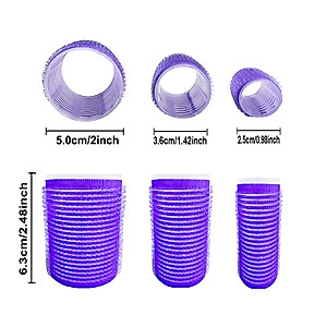 ROPIKIS Hair Rollers Set - Self-Grip Velcro Curlers for Volume and Blowout Look on Thick, Fine, Medium or Long Hair (6 Large, 6 Medium, 6 Small, 12 Clips)