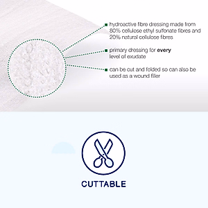 Silver Calcium Alginate Ag Sterile Highly Absorbent Antibacterial Dressing, 2"x2", 5 dressings/Box, MedHeal by MedvanceTM