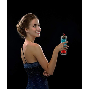 Sun's Tea Tropical Delight - Strong Double Wall Insulated Highball Tall Tom Collins Drinking Glasses for Bourbon or Whiskey or Rum Cocktail, Martini, Champagne, Beer, Mojito, Jiuce - Set of 2 (14 oz)