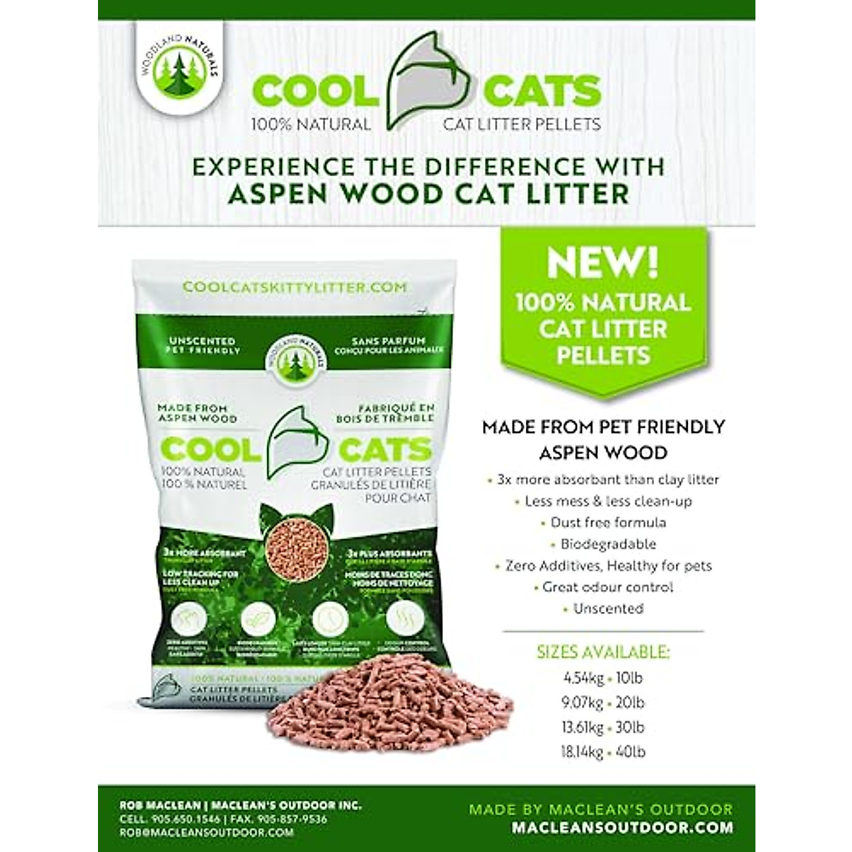 Cool Cats Kitty Litter by MacLean's, 10 lb. Bags