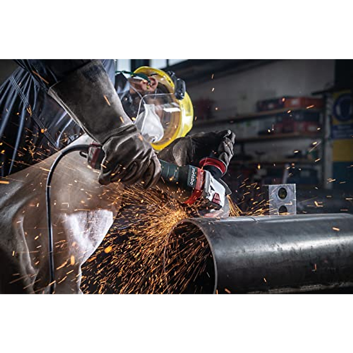 Metabo 6-Inch Angle Grinder | 14.5 Amp | 9,600 RPM | Electronics | Non-locking Paddle Switch | Mechanical Brake | M-Brush | Auto-Balance | Drop Secure | WEPBA 19-150 Q DS M-BRUSH,Green