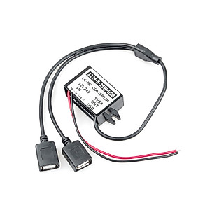 KNACRO 5V Dual USB DC-DC Convert Step-Down Power Supply Module 9v 12V 24V 36v 8-40V to 5V 5A 25W Dual USB Female Output Waterproof