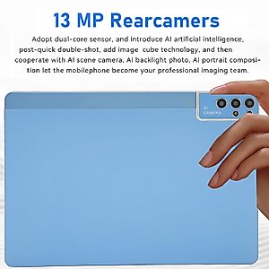 Acogedor 2 in 1 Tablet with Keyboard, FHD 10.1inch Android Tablet Support 4G LTE Cellular, 4+64GB, MT6755 Octa Core CPU, 2.4G 5G WiFi Tablet PC, Bluetooth, 8MP 13MP (US Plug)