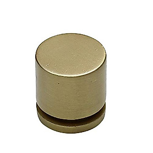 10 Pack - Hamilton Bowes - 1" - Round Cabinet Knob - 380-SB (Satin Brass) - Modern Gold/Brushed Brass/Natural