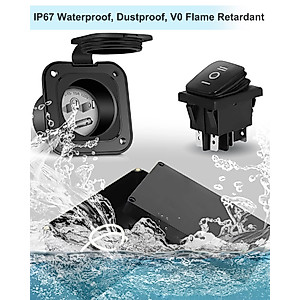 Waterproof Generator Transfer Switch NEMA 5-15P, 15 Amp 120V Transfer Switch for Generators Indoor and Outdoor, with Circuit Breaker