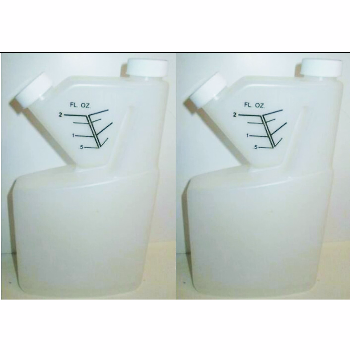 Lot of 2 Plastic 16 OZ Tip N Measure Pour Liquid Twin Neck Liquor Fuel Bottle