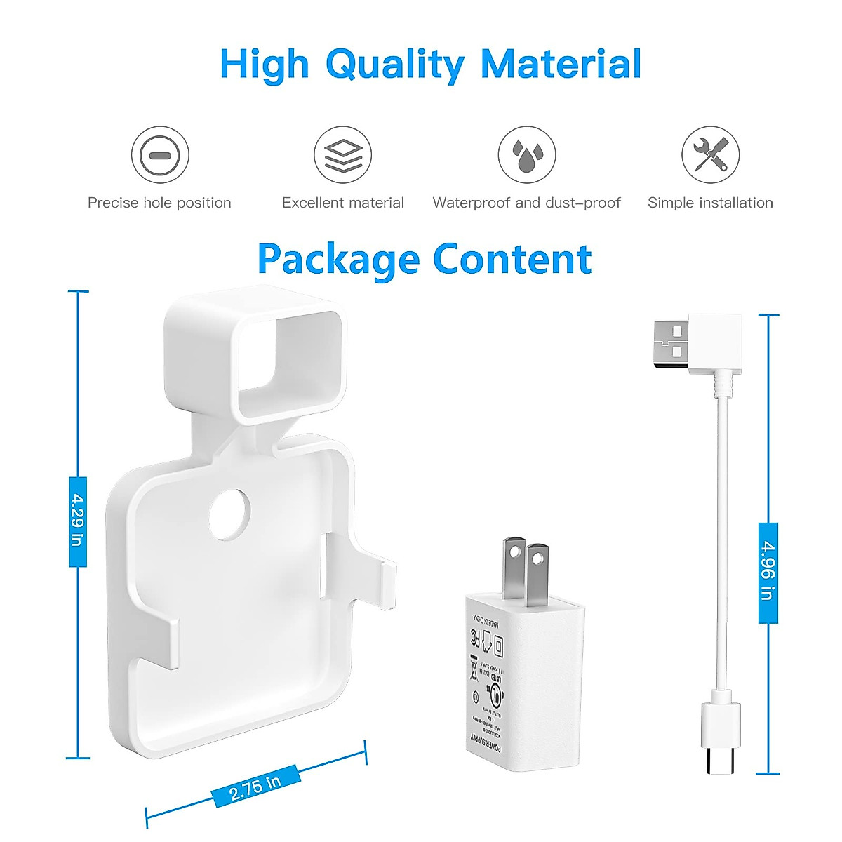 OkeMeeo Outlet Wall Mount for SwitchBot Hub Mini, No-Drill Mount for SwitchBot Hub Mini with Charger and Power Cord