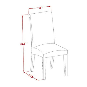 East West Furniture DMBA5-MAH-18 5 Piece Dining Room Furniture Set Includes a Round Dining Table with Dropleaf and 4 Brown Linen Linen Fabric Upholstered Chairs, 42x42 Inch, Mahogany